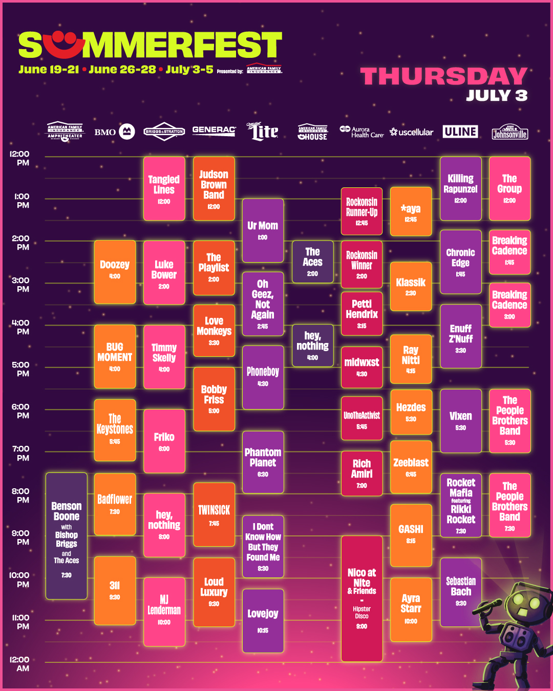 2025 Summerfest Lineup | Summerfest, The World's Largest Music Festival